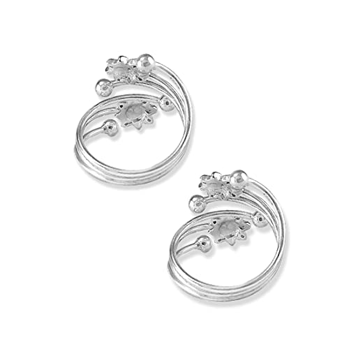 taraash-925-sterling-floral-silver-kali-mettelu-for-women-silver-band ...